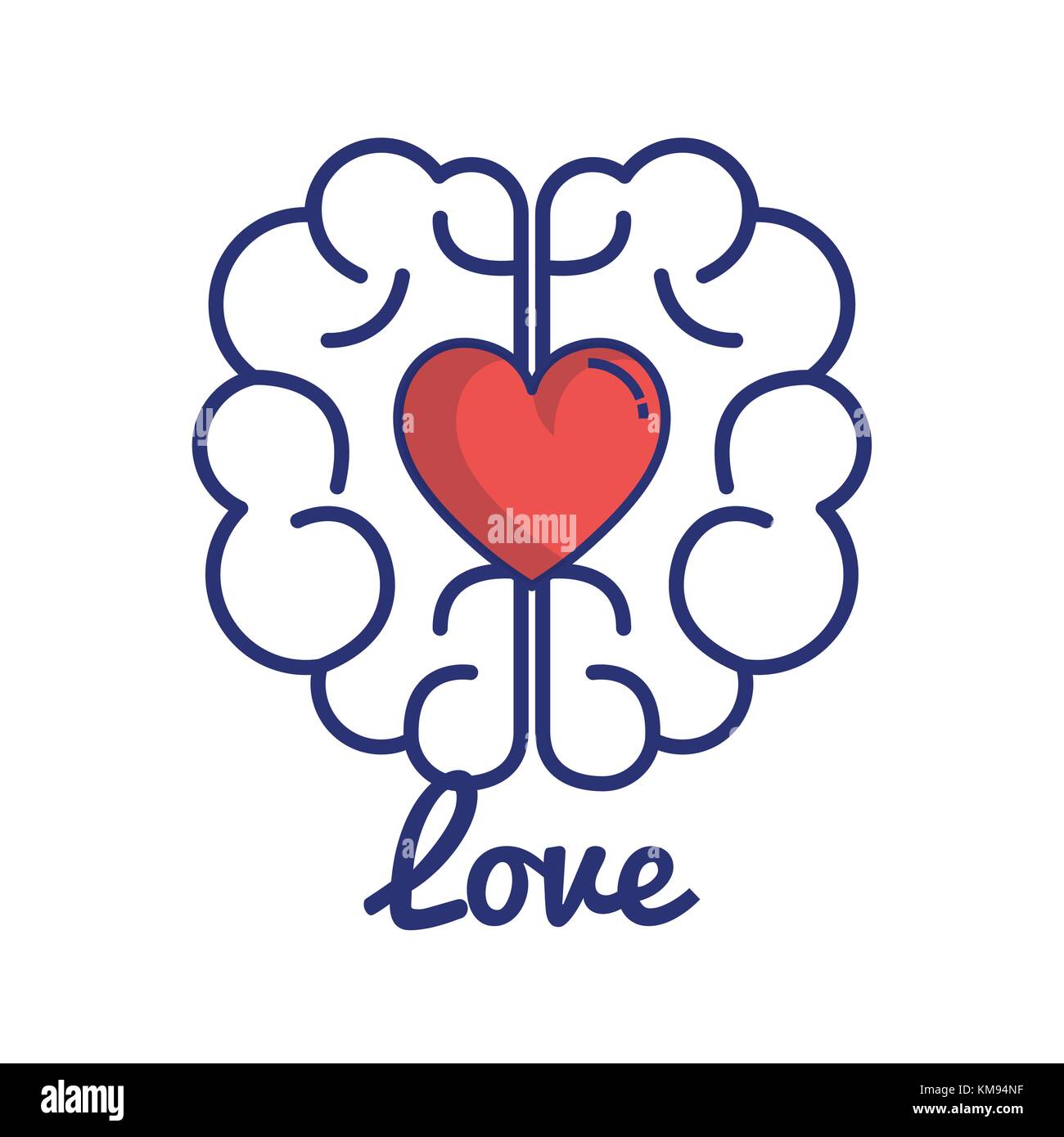 Heart brain connection Stock Vector Images - Alamy
