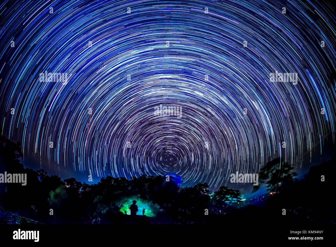 Star trails over national park in northern of Thailand Stock Photo - Alamy