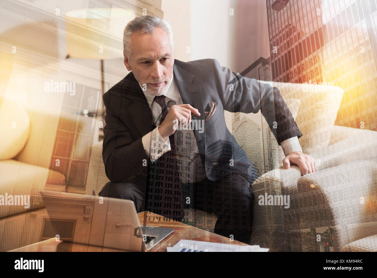 Pensive man thinking about new business plan Stock Photo - Alamy