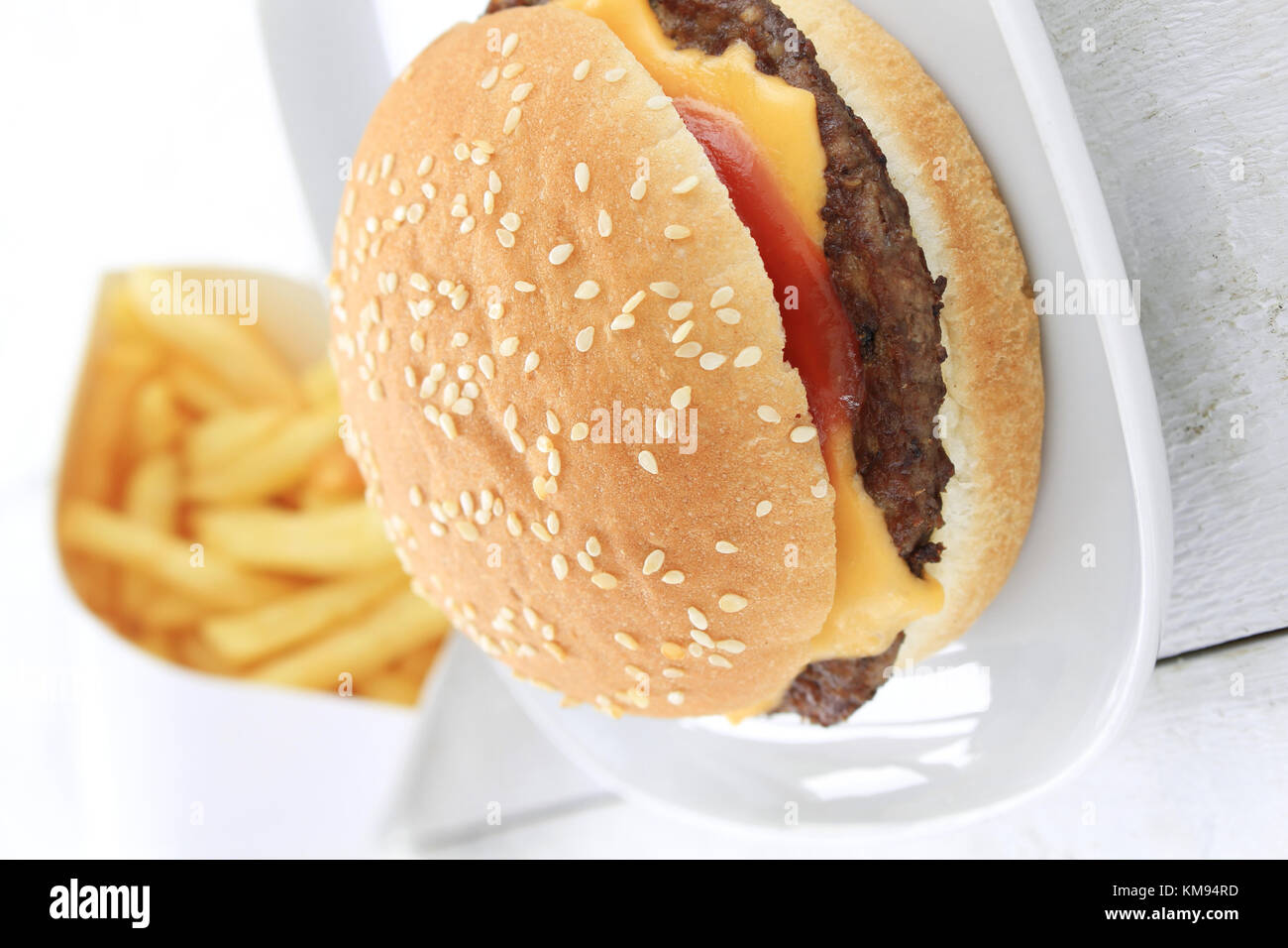 burger with fries Stock Photo - Alamy