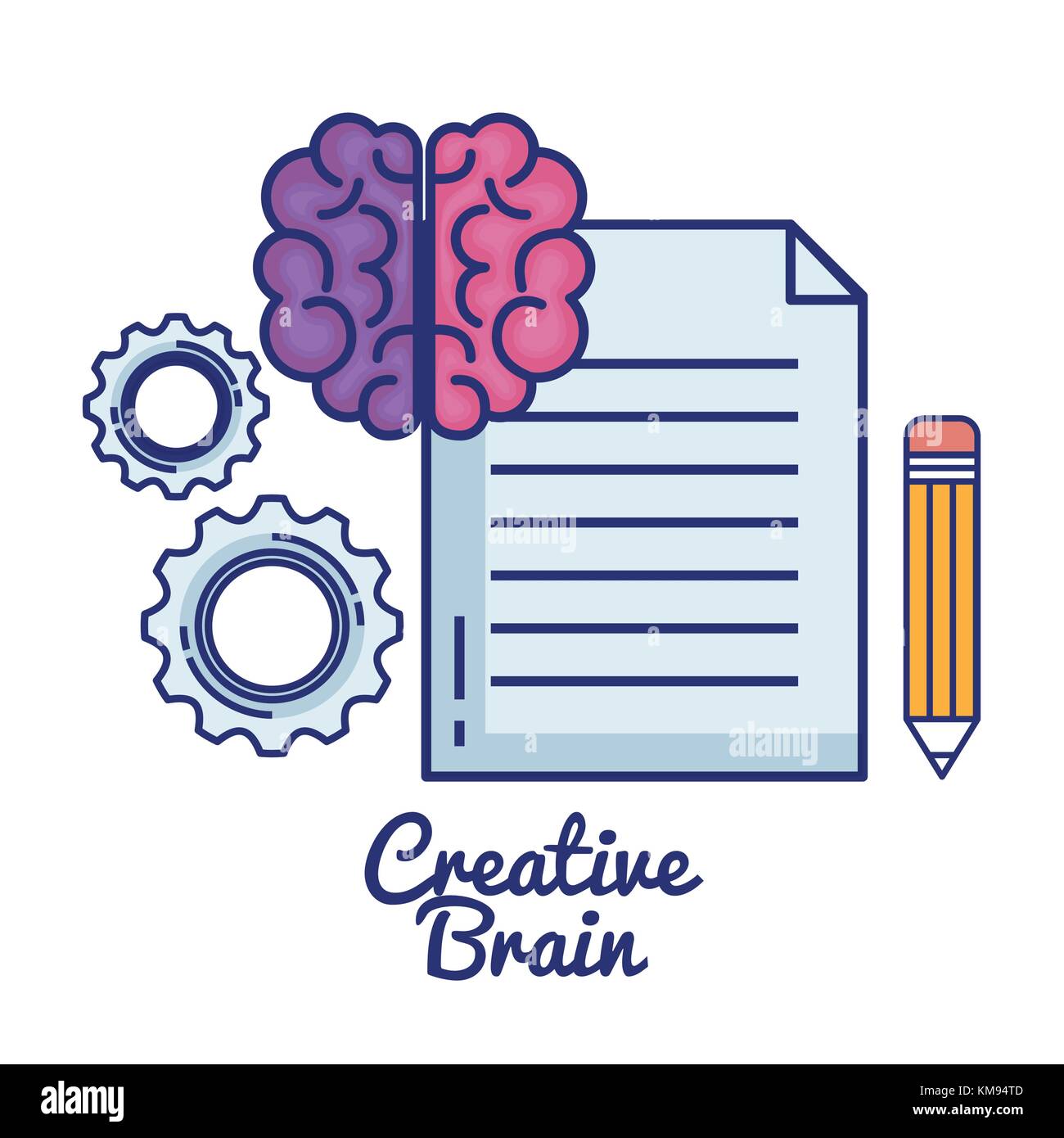 creative brain set icons vector illustration design Stock Vector Image ...