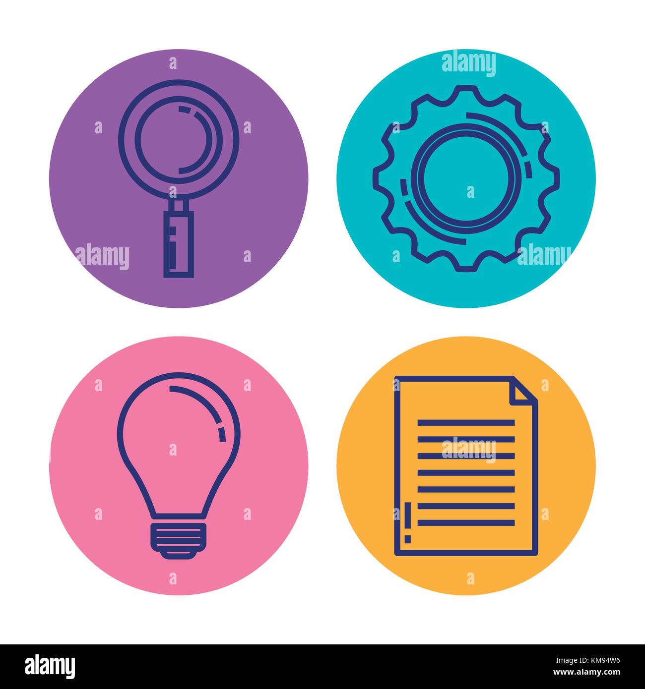 creative brain set icons vector illustration design Stock Vector Image ...