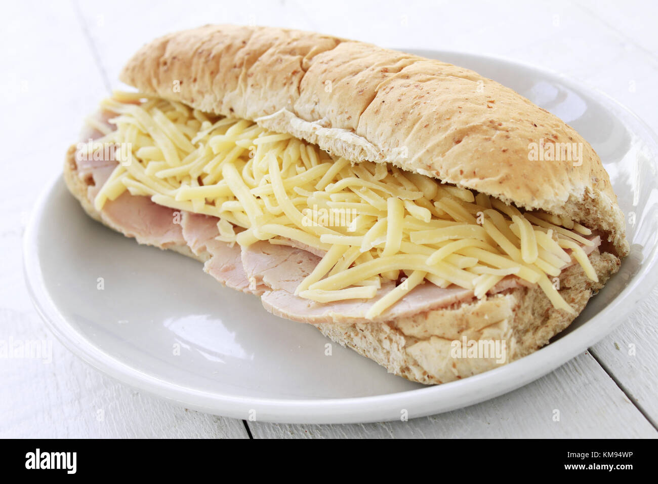 cheese and ham sub sandwich Stock Photo - Alamy