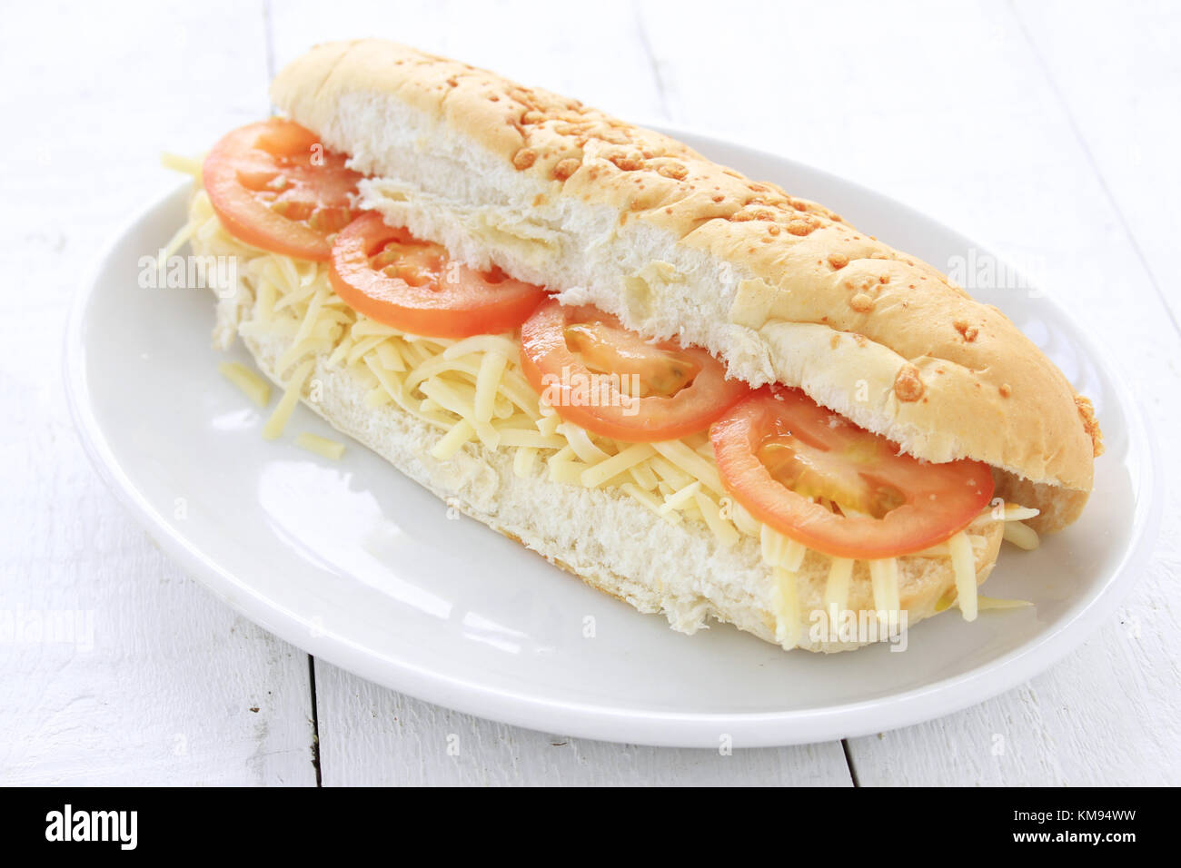 cheese and tomato sub sandwich Stock Photo - Alamy