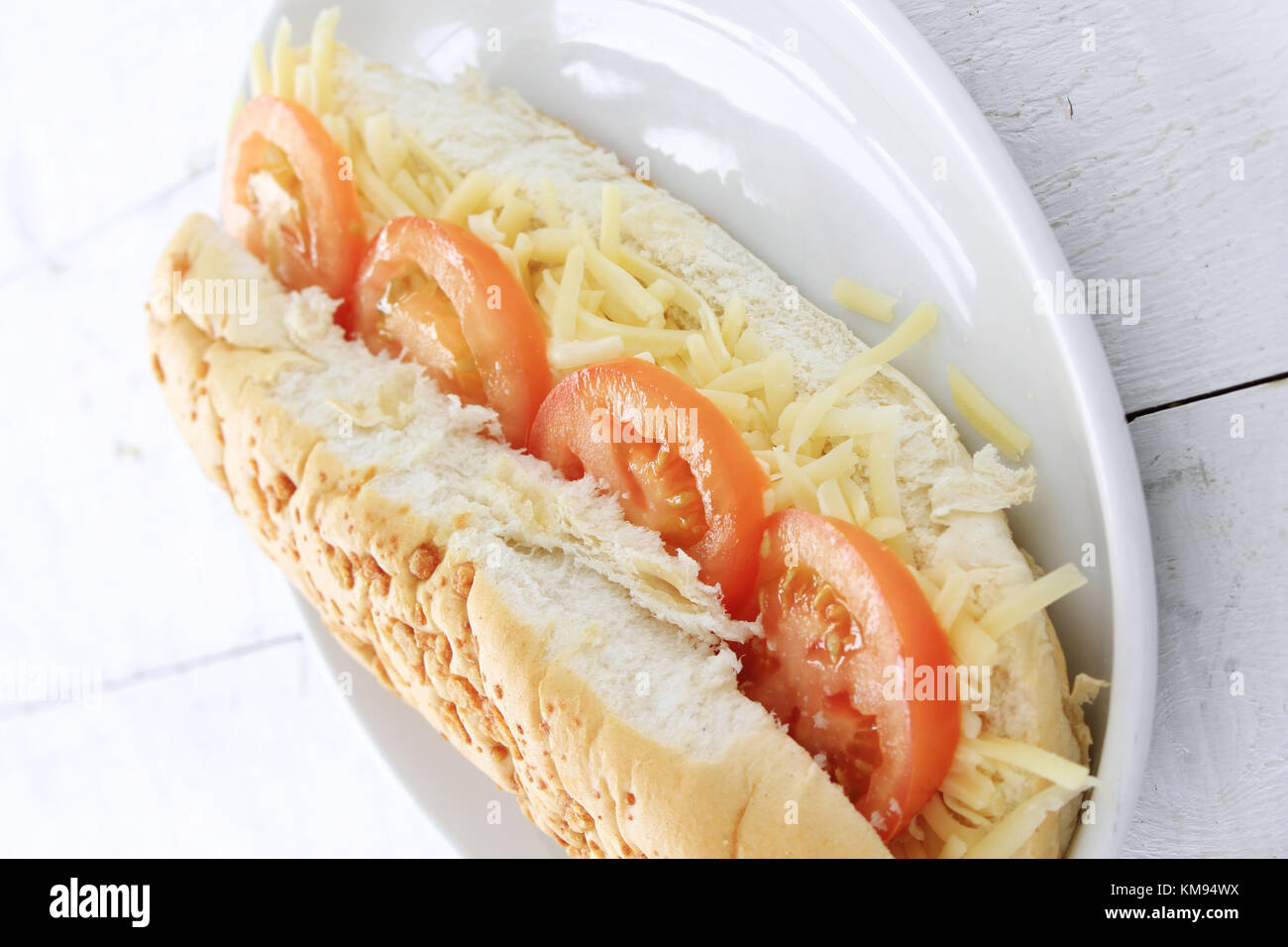 cheese and tomato sub sandwich Stock Photo - Alamy
