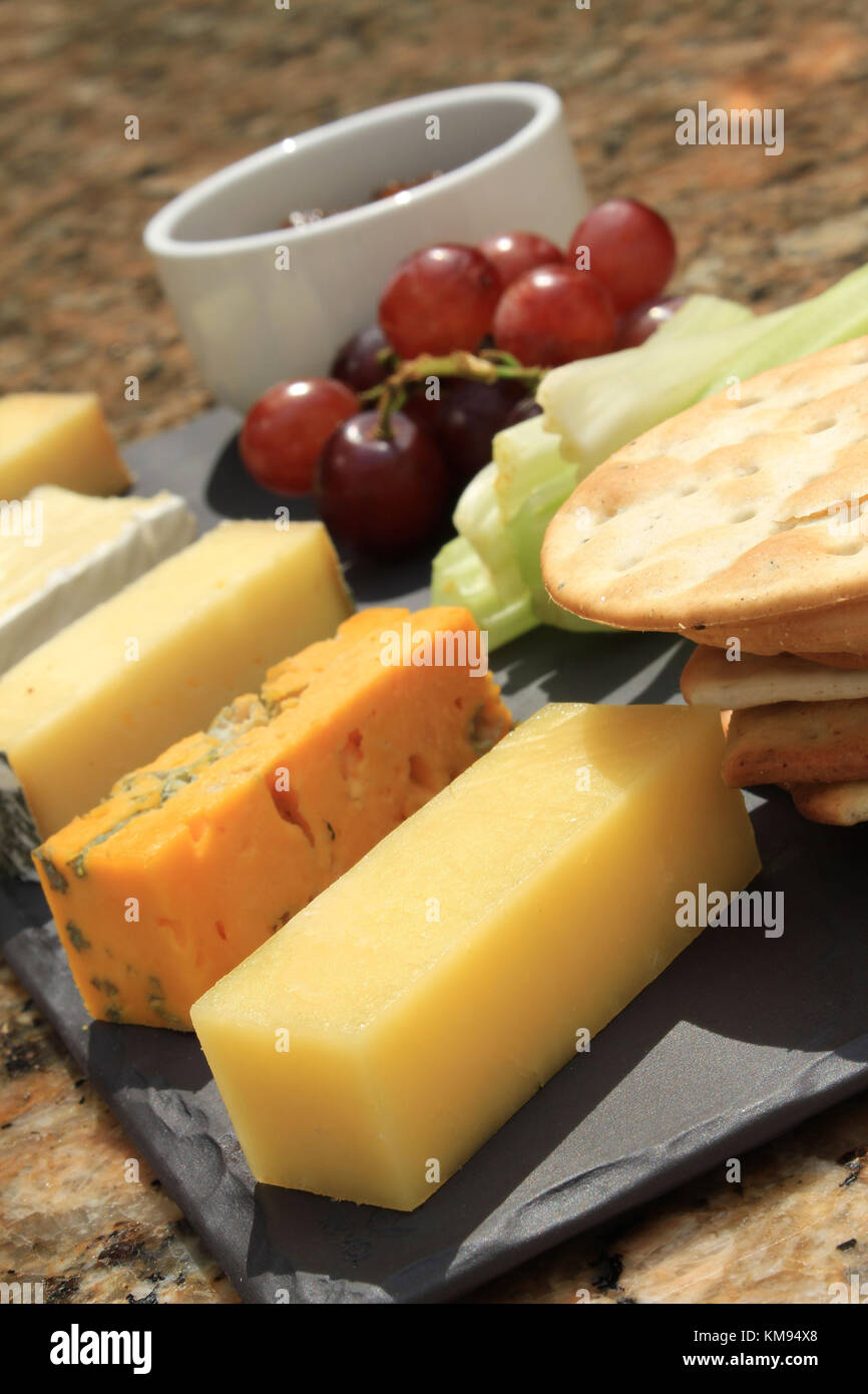 cheese selection platter Stock Photo - Alamy