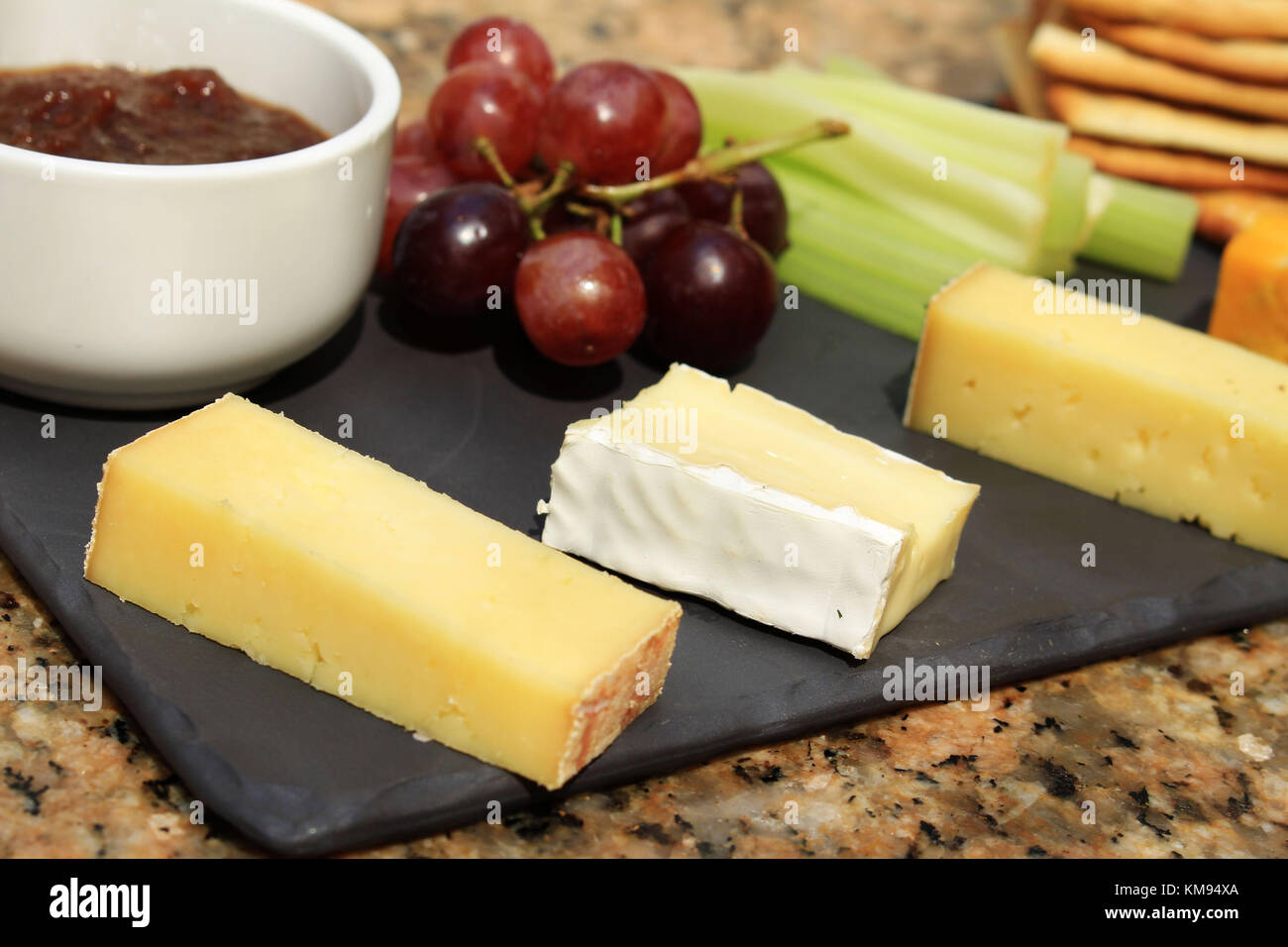 cheese selection platter Stock Photo - Alamy