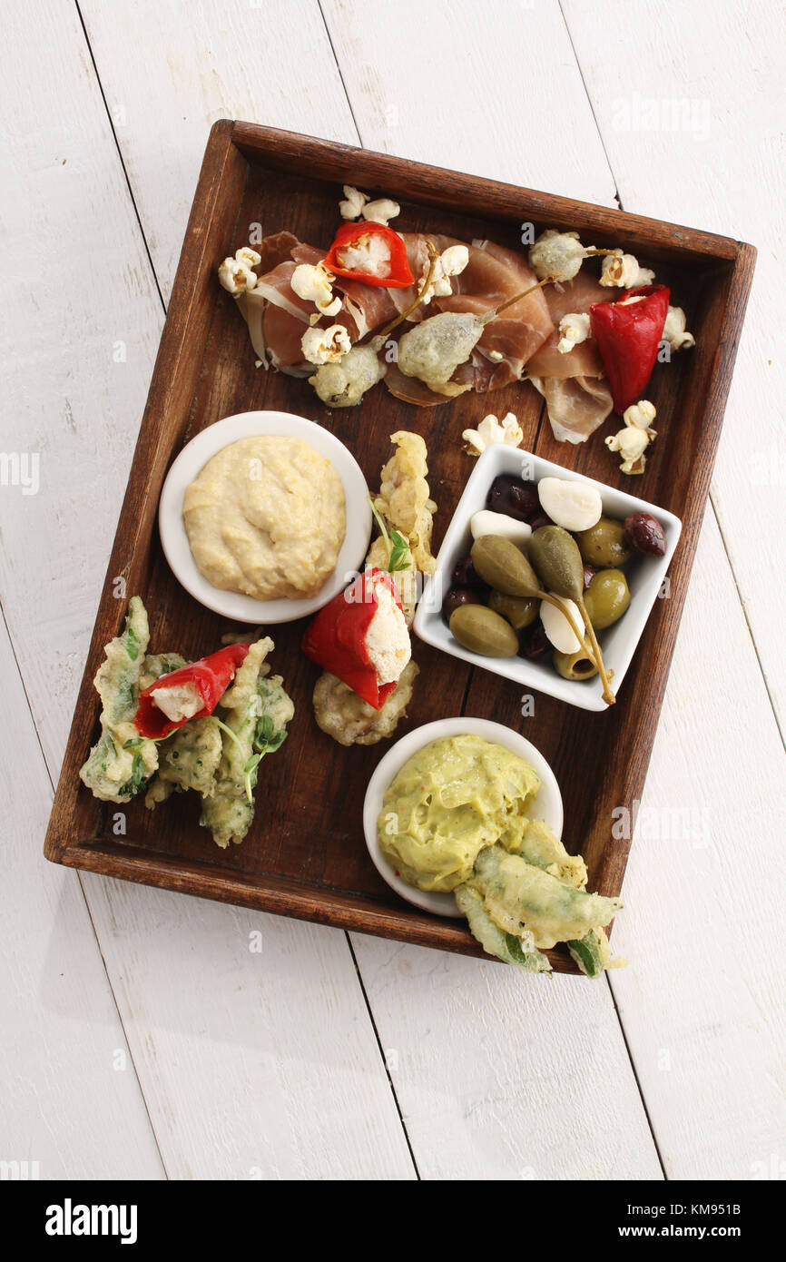 contemporary tappas platter Stock Photo - Alamy