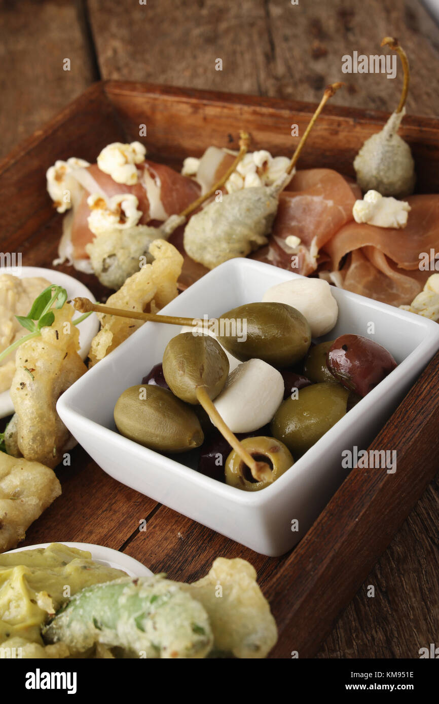 contemporary tappas platter Stock Photo - Alamy