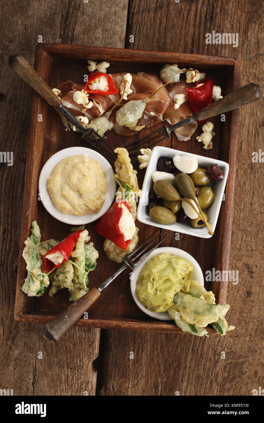 contemporary tappas platter Stock Photo - Alamy