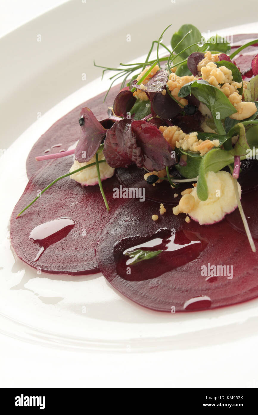 cooked beetrood salad appetizer starter Stock Photo - Alamy