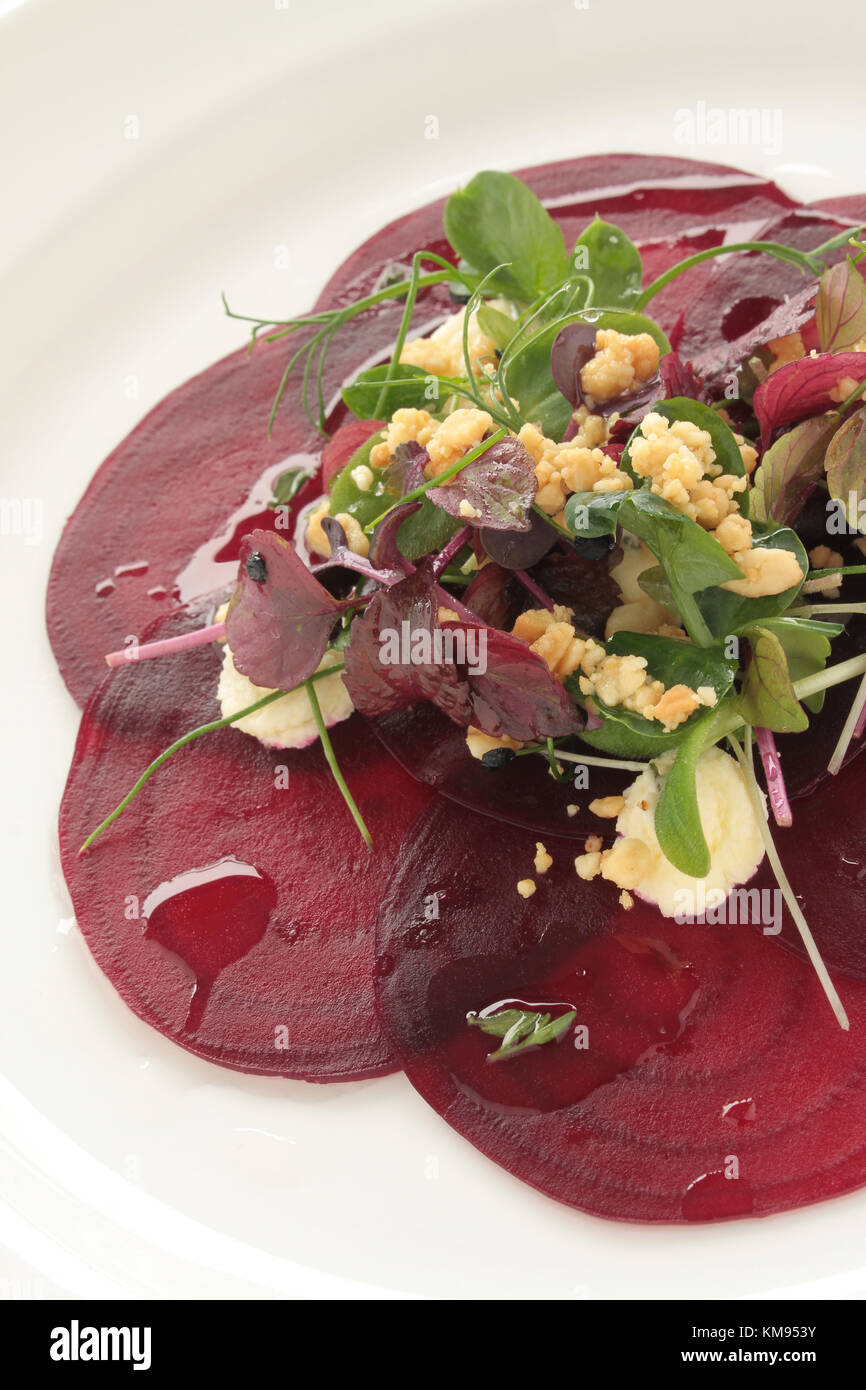 cooked beetrood salad appetizer starter Stock Photo - Alamy