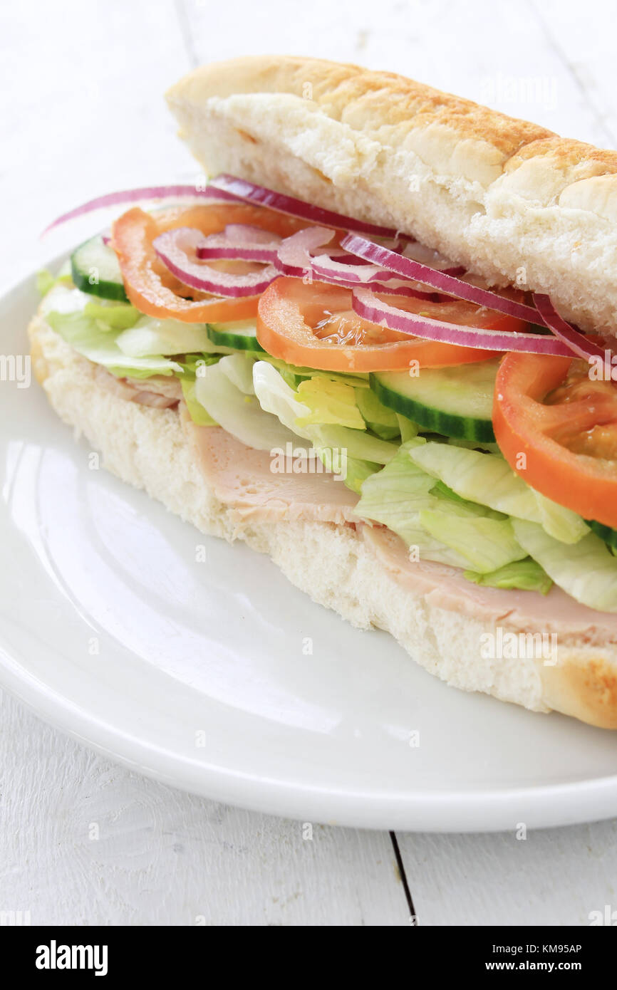 ham salad sub sandwich baton Stock Photo - Alamy
