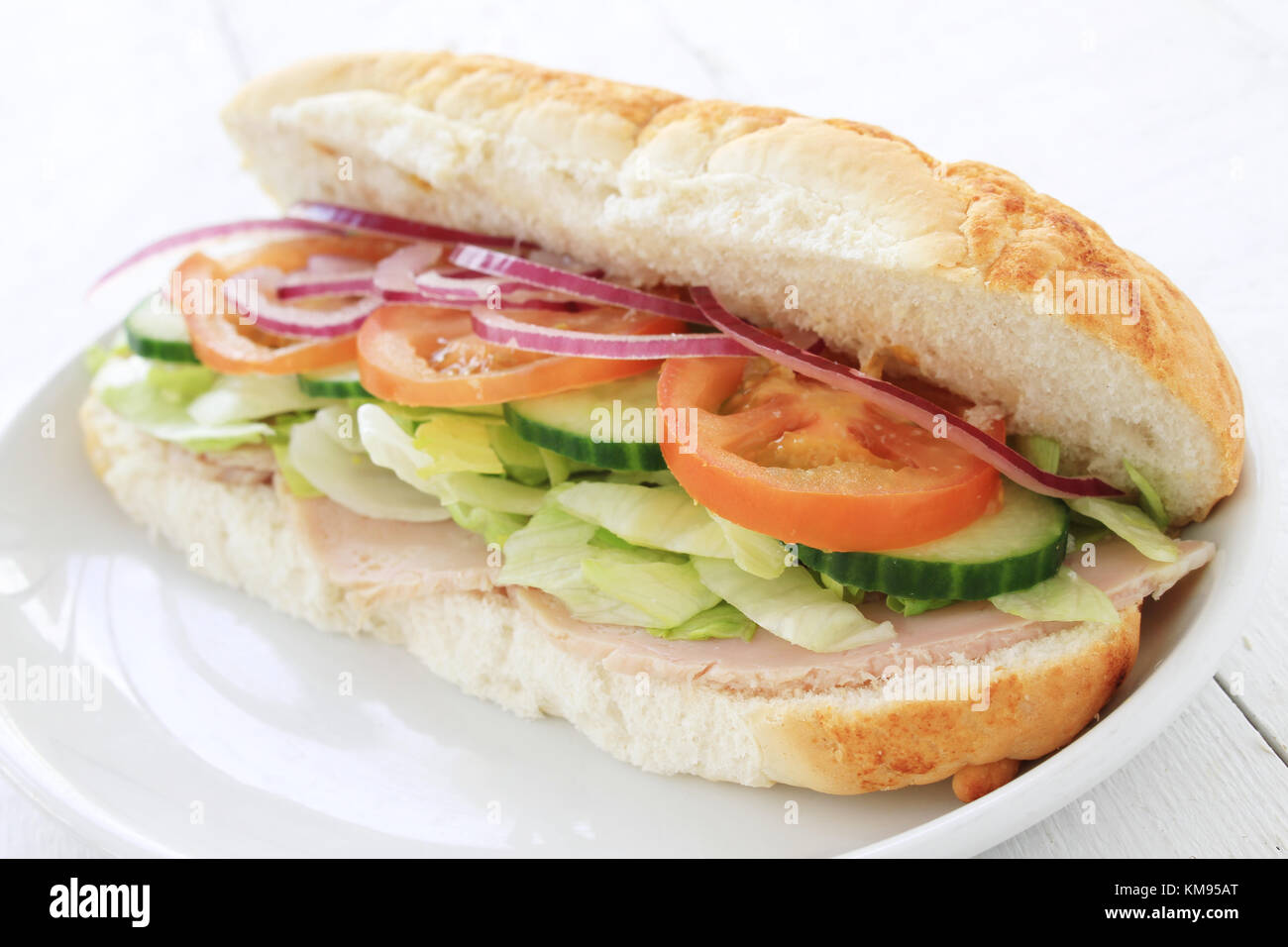 ham salad sub sandwich baton Stock Photo - Alamy