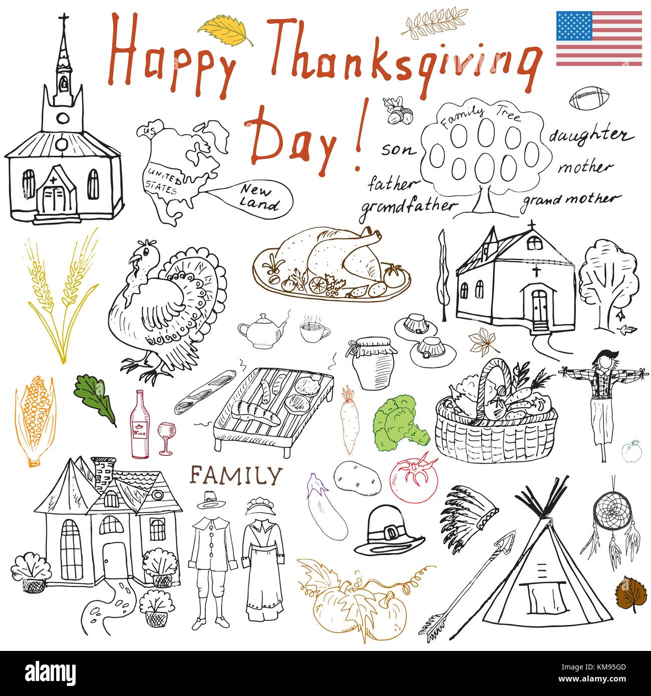 Thanksgiving Food Drawing