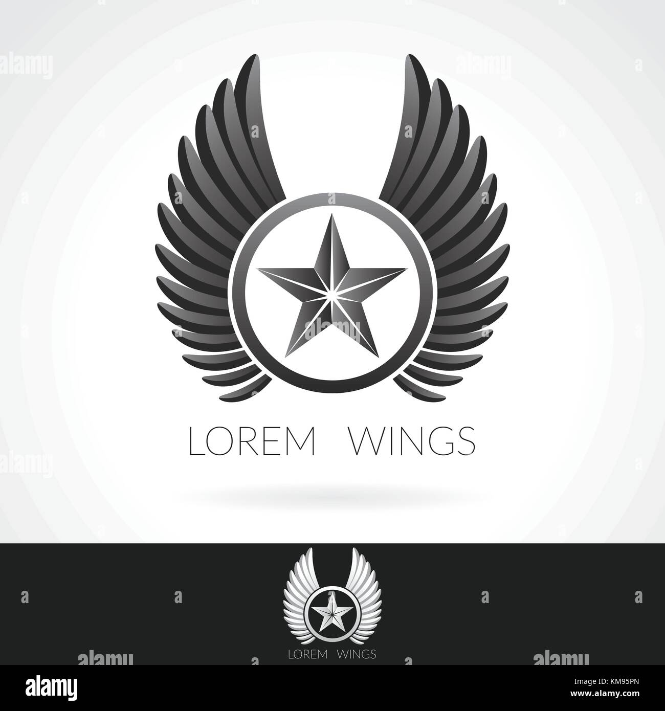 Wing abstract Logo template with star in the middle badge label, emblem ...