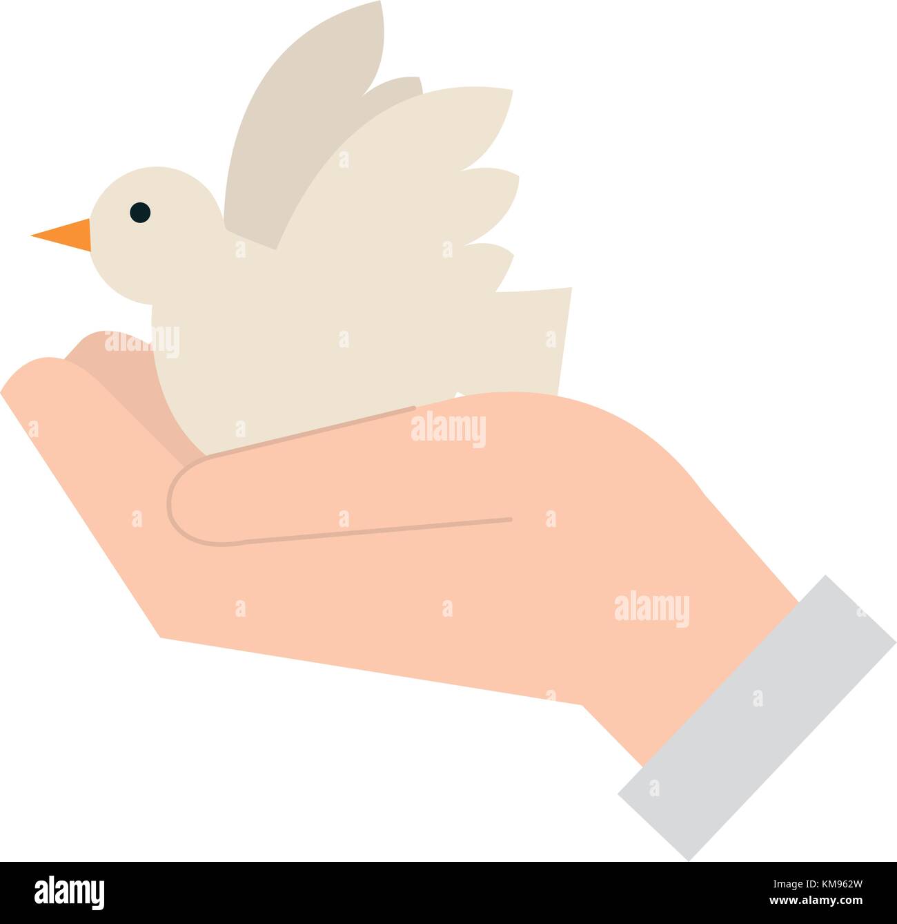 hand with peace dove vector illustration design Stock Vector Image ...