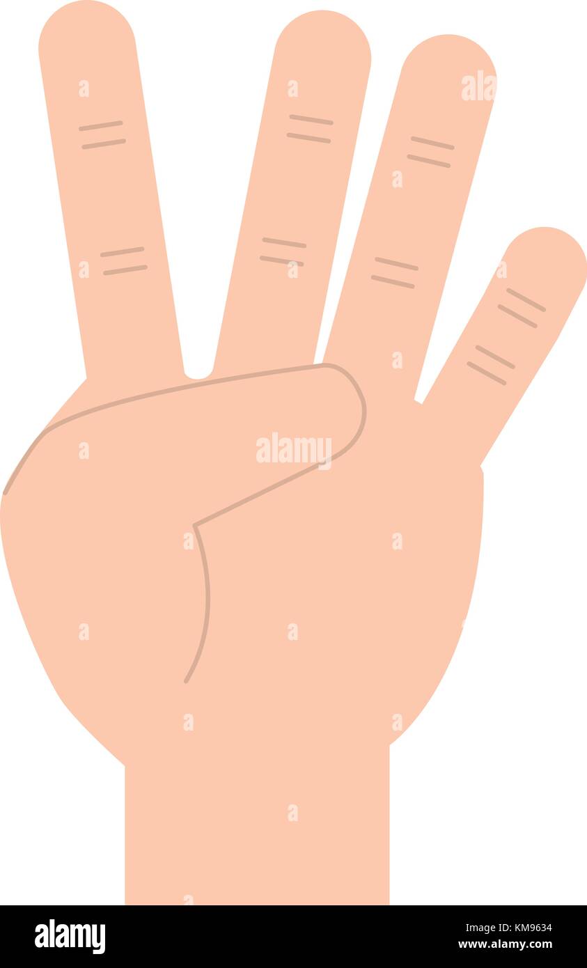 hand counting four on fingers vector illustration design Stock Vector ...