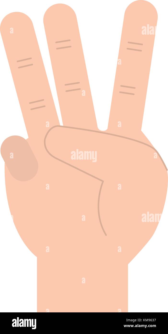 hand counting three on fingers vector illustration design Stock Vector ...
