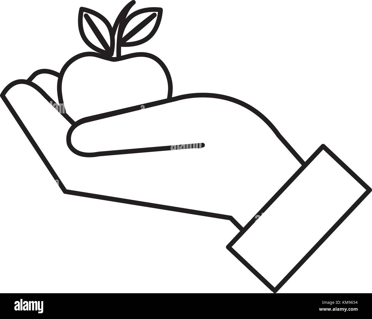 hand with apple icon vector illustration design Stock Vector Image ...