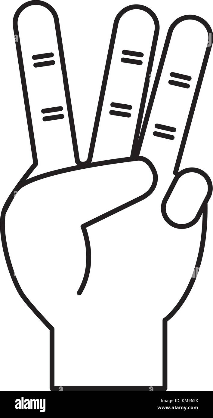 hand counting three on fingers vector illustration design Stock Vector ...