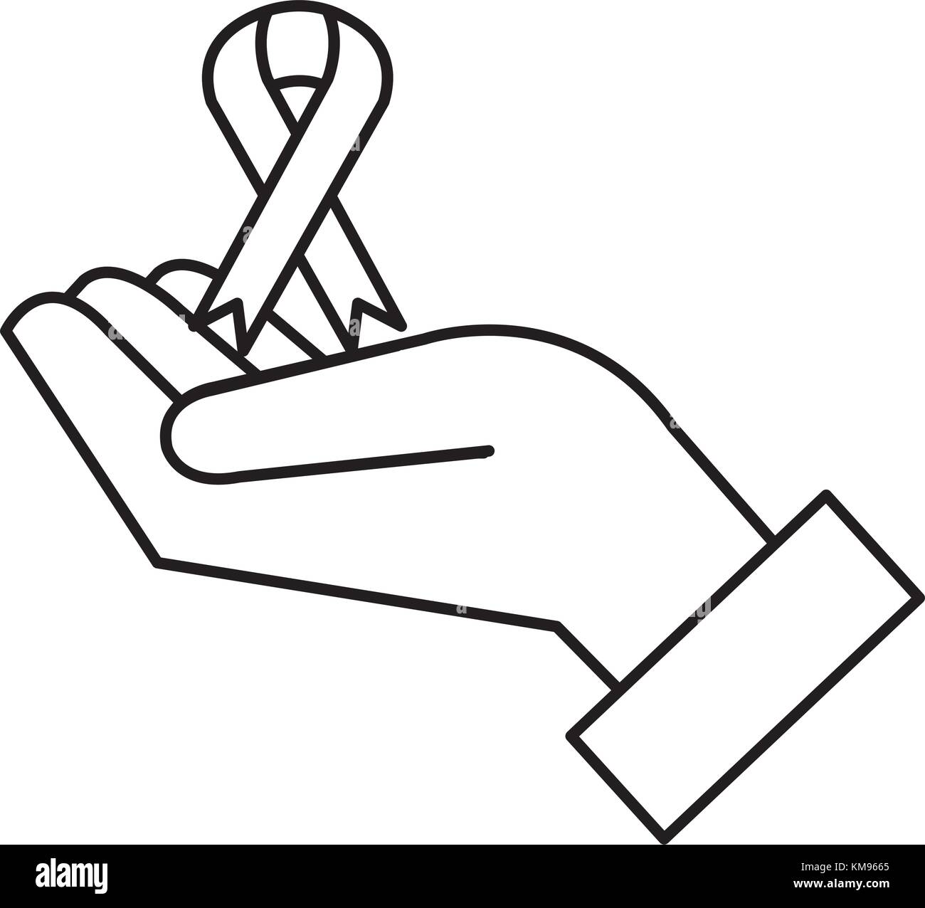 hand with ribbon campaign vector illustration design Stock Vector Image ...