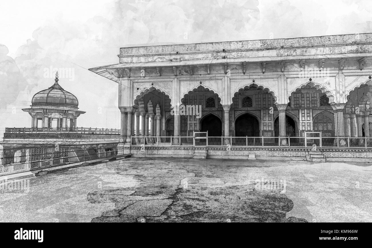 Agra fort Black and White Stock Photos & Images - Alamy