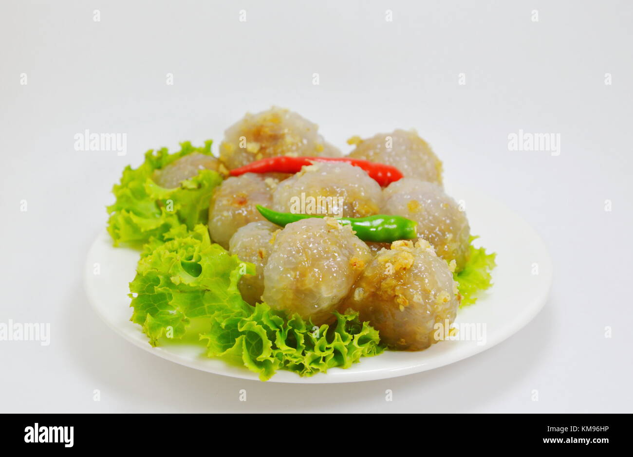 tapioca balls with pork filling on plate Stock Photo - Alamy