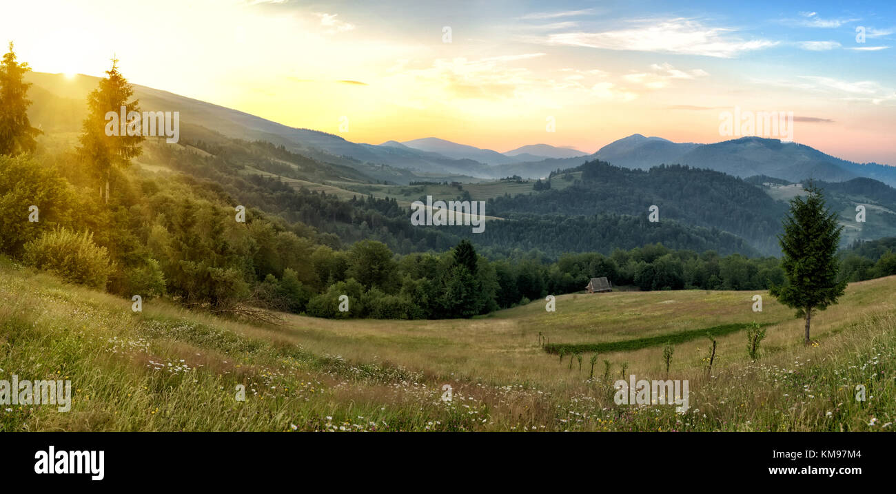 Beautiful sunny day is in mountain landscape Stock Photo - Alamy