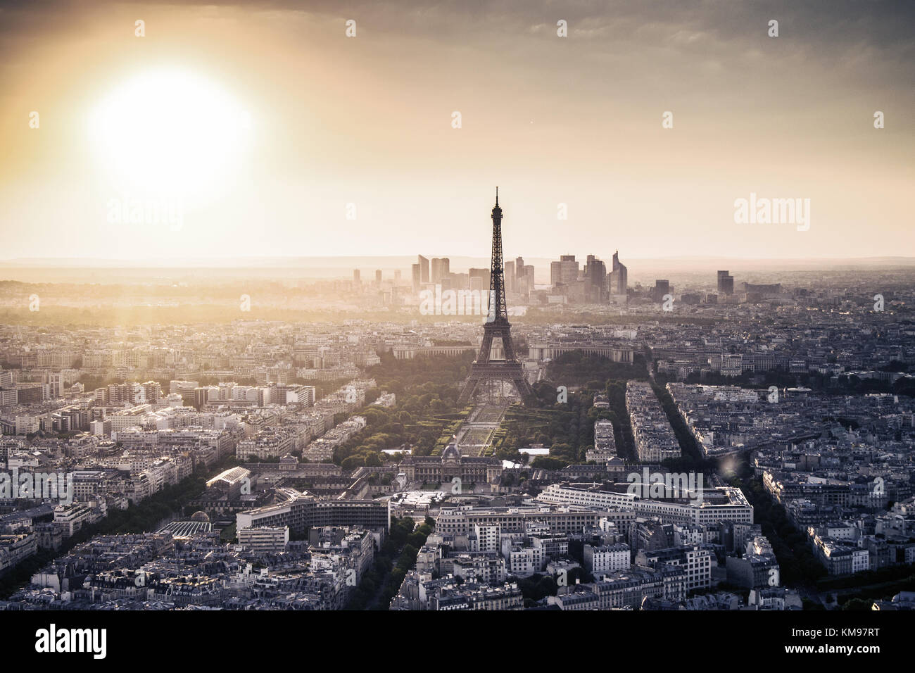 Aerial view eiffel tower city hi-res stock photography and images - Alamy