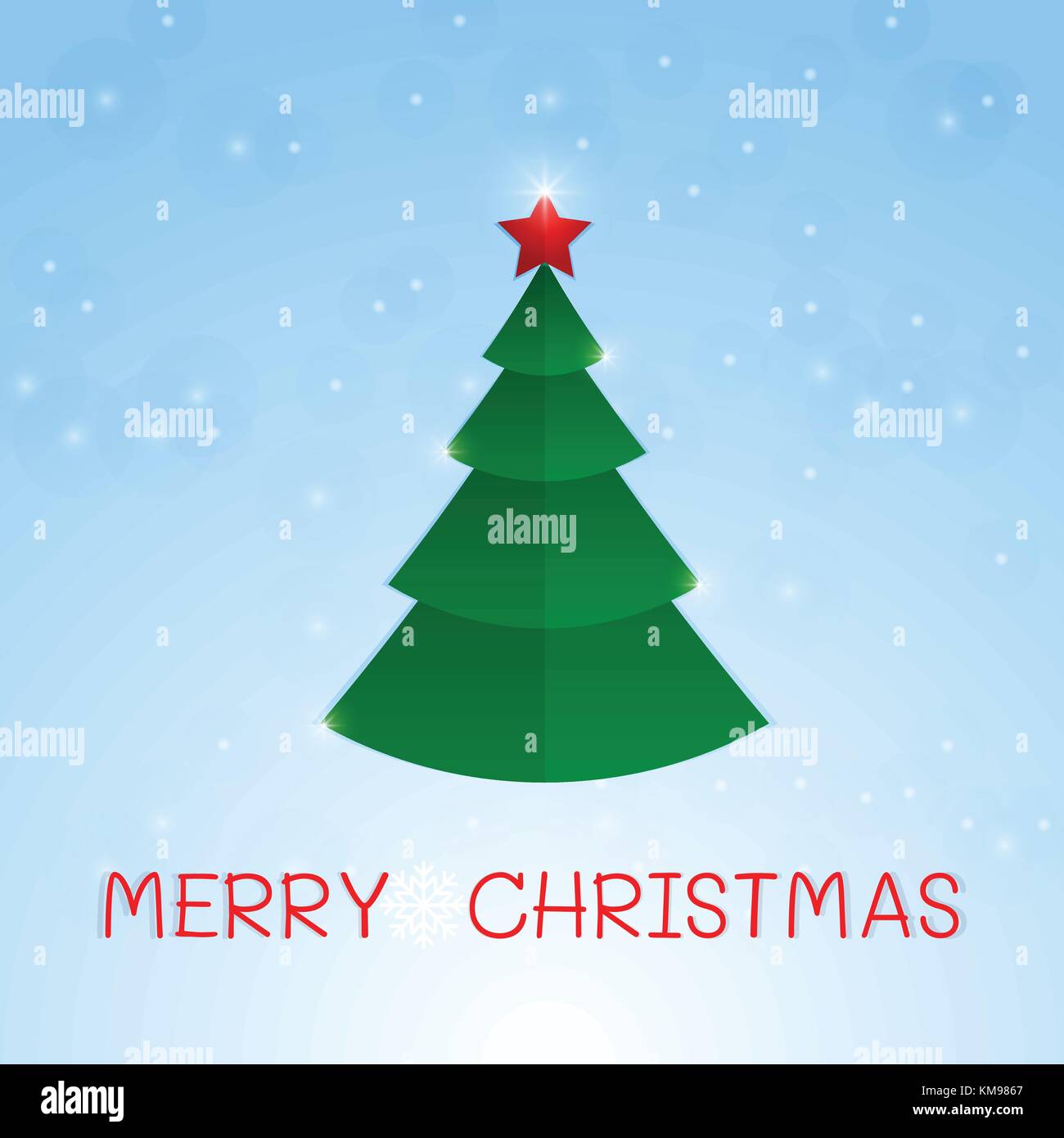 Stylized star wink christmas tree winter background stock vector Stock ...