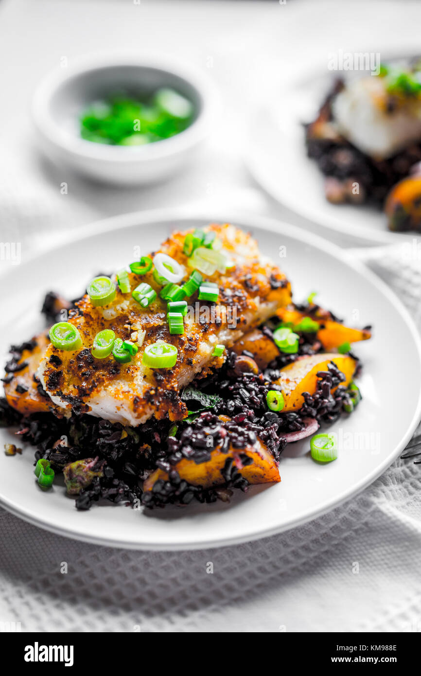 Grilled fish with rice hi-res stock photography and images - Alamy