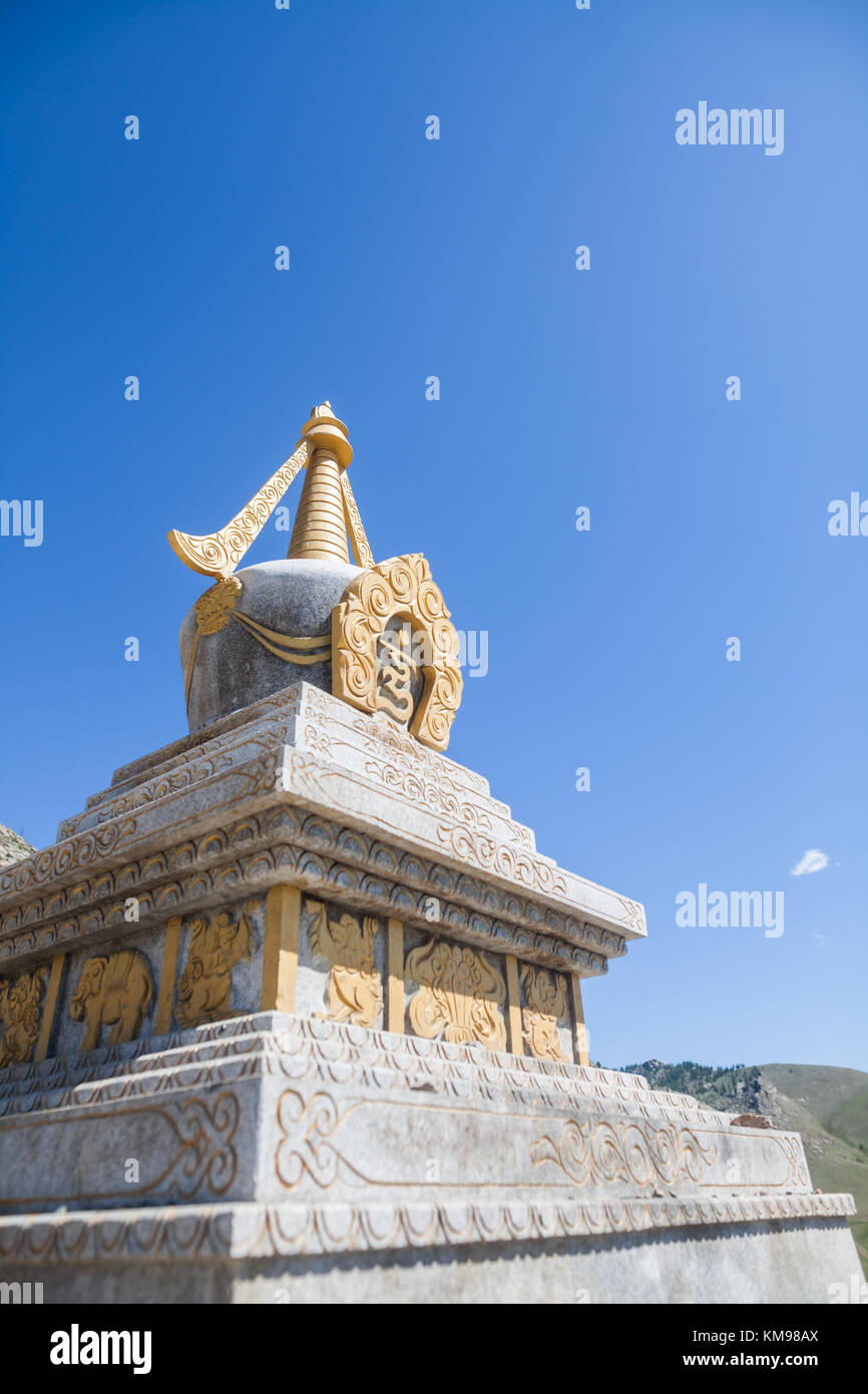 Color image of a Buddhist stupa at a monastery in Mongolia Stock Photo ...