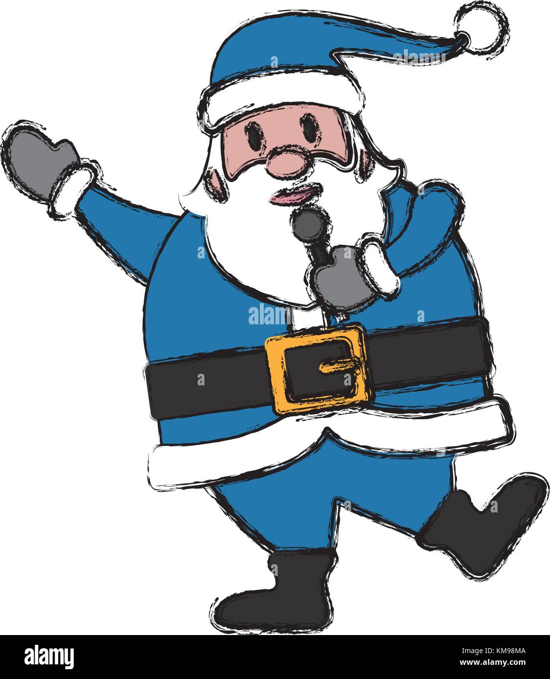 Funny santa claus singing cartoon Stock Vector Image & Art - Alamy