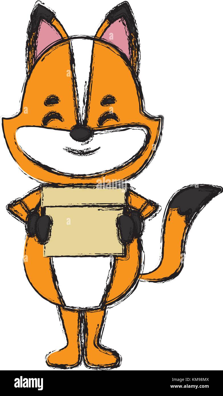 Cute fox giftbox cartoon Stock Vector Image & Art - Alamy