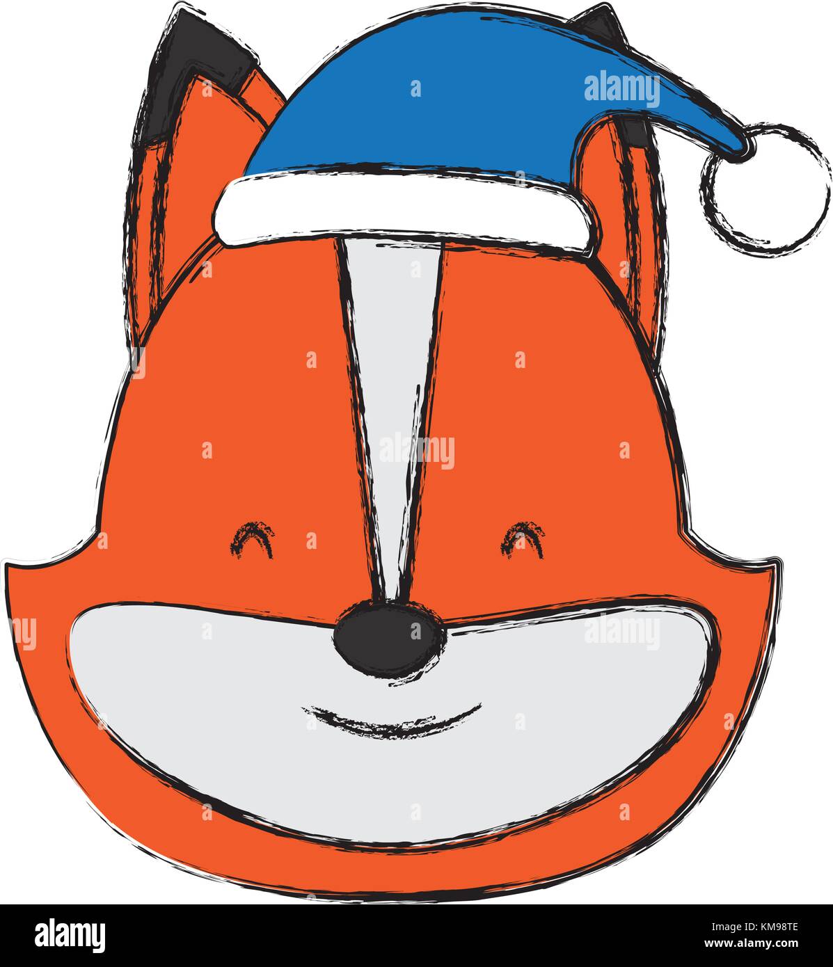 Fox with santa hat Stock Vector Image & Art - Alamy