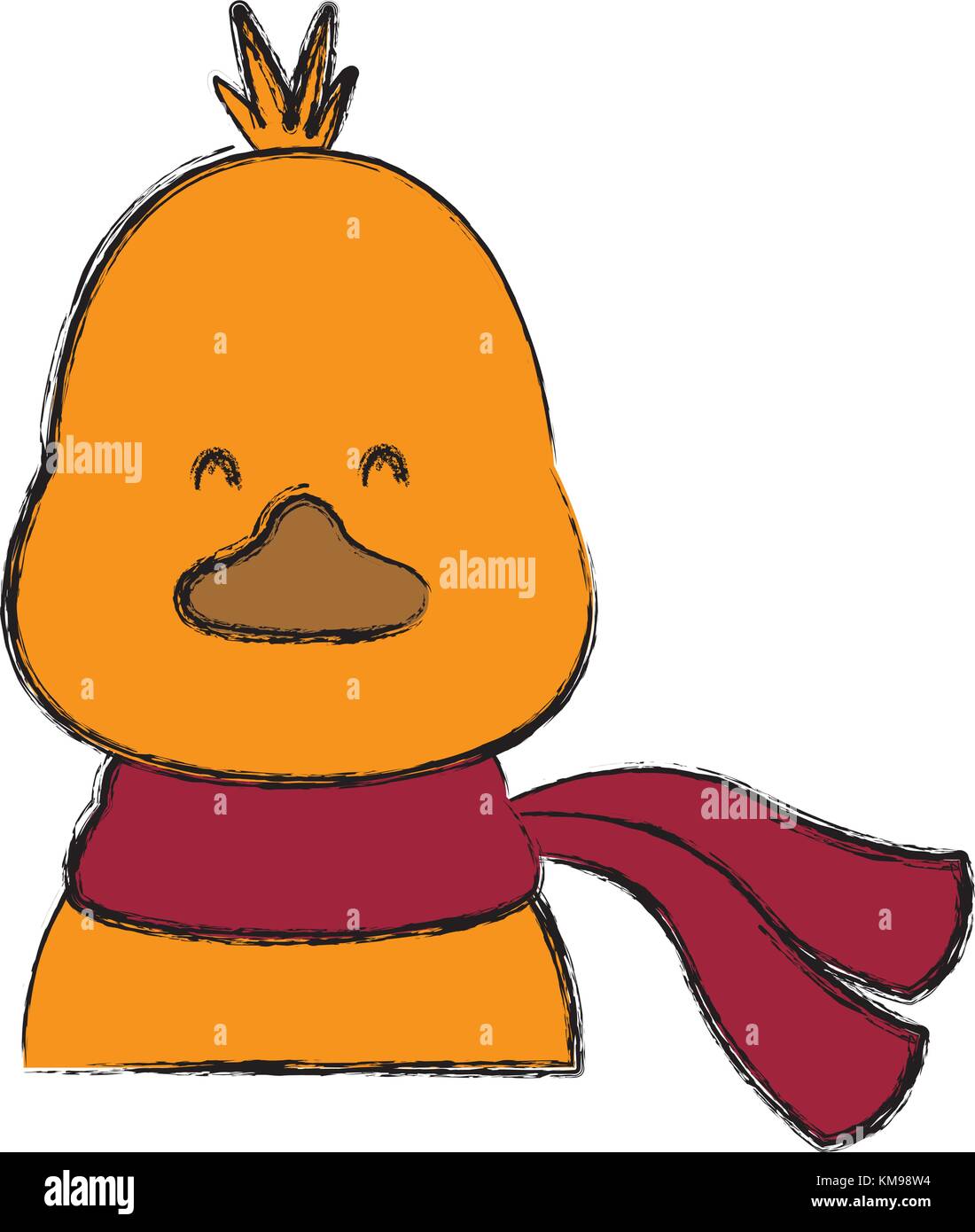 Cute bird with scarf cartoon Stock Vector Image & Art - Alamy