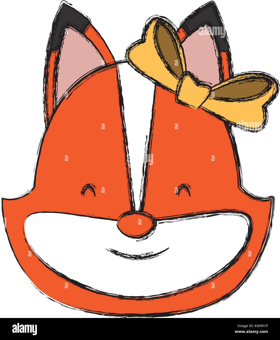 Fox with bow Stock Vector Images - Alamy