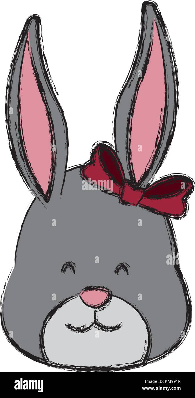 Bunny with bow Stock Vector Image & Art - Alamy