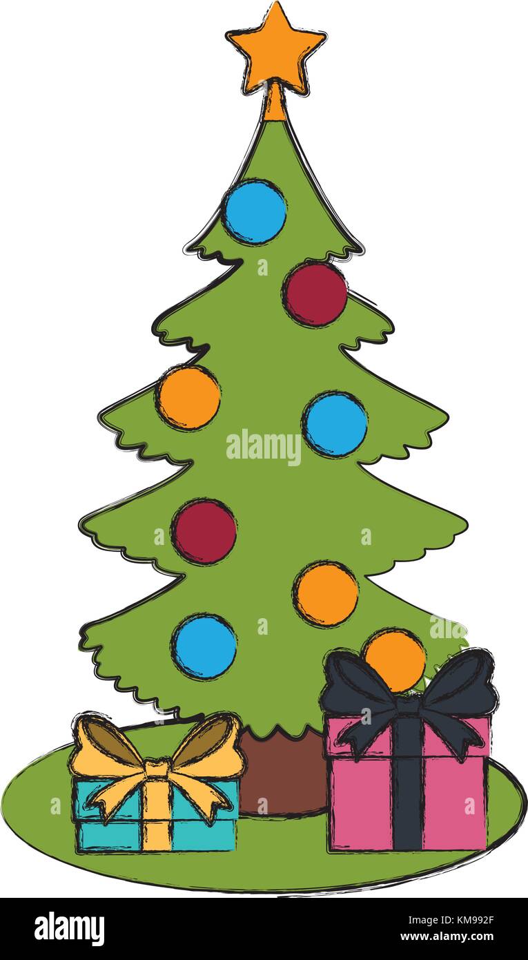 Cute Christmas tree Stock Vector Image & Art - Alamy