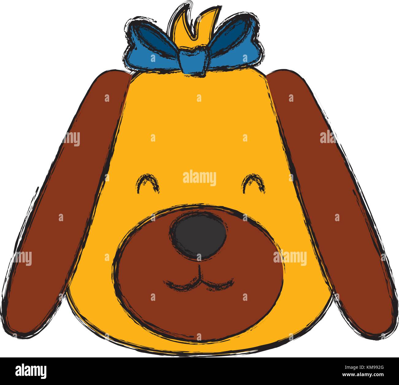 Dog with bow cartoon Stock Vector Image & Art - Alamy