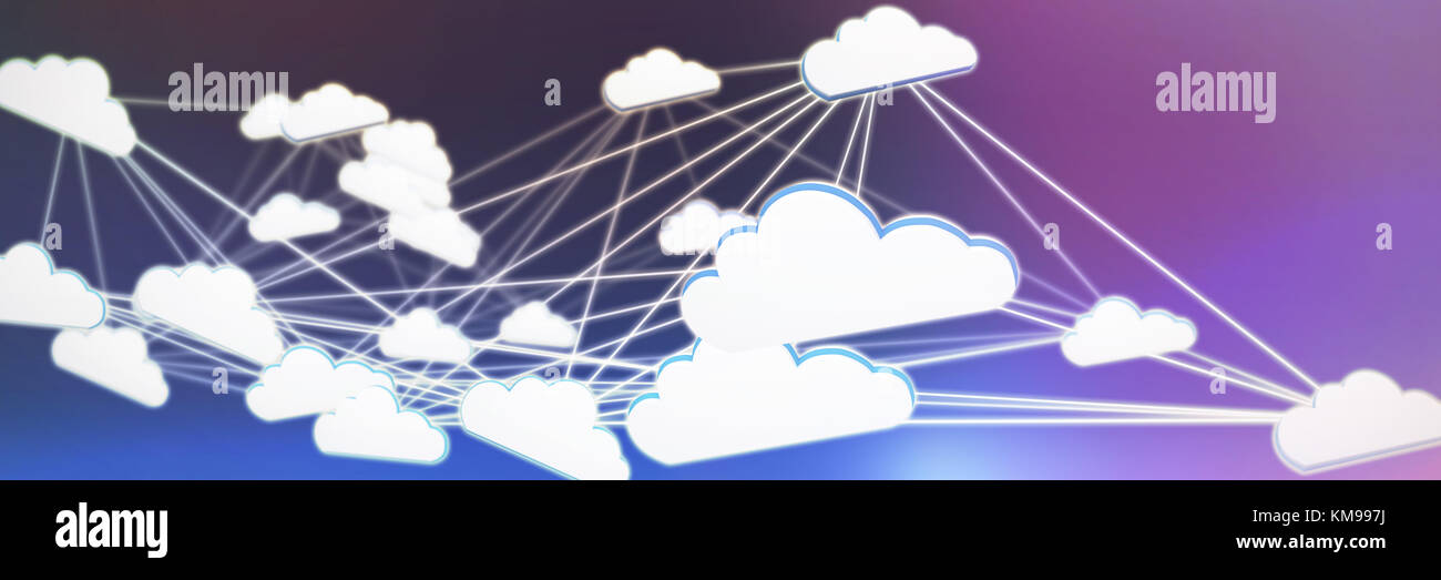 Cloud computing against abstract blue background Stock Photo - Alamy