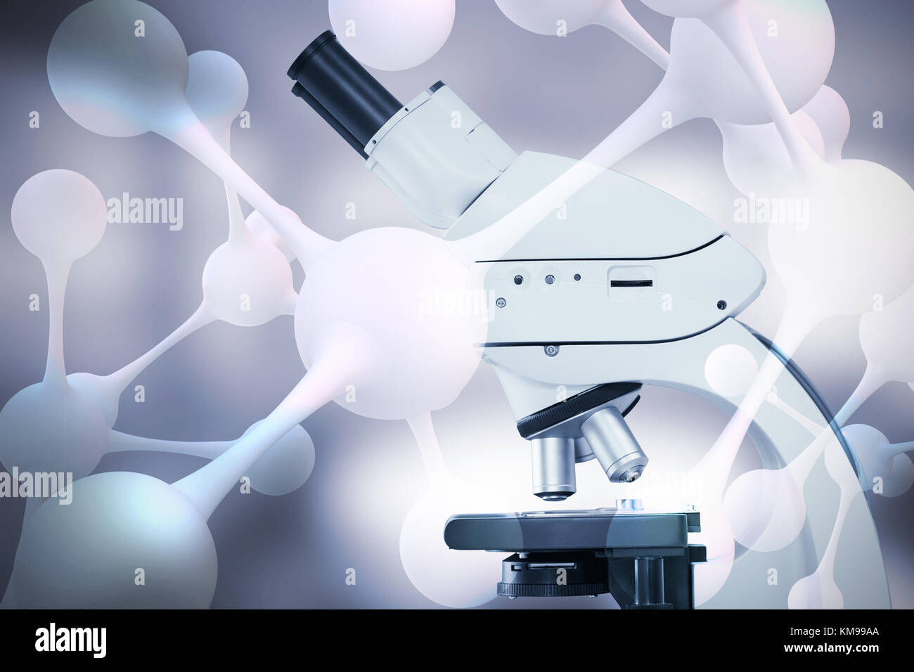 DNA structure against microscope in laboratory Stock Photo - Alamy