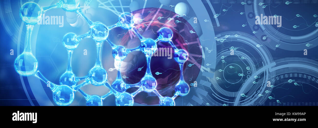 Image of molecules interface against dna structure Stock Photo - Alamy