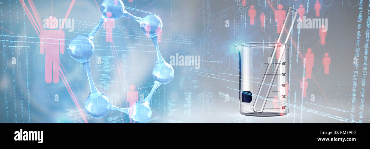 DNA structure against test tube inside empty beaker Stock Photo - Alamy