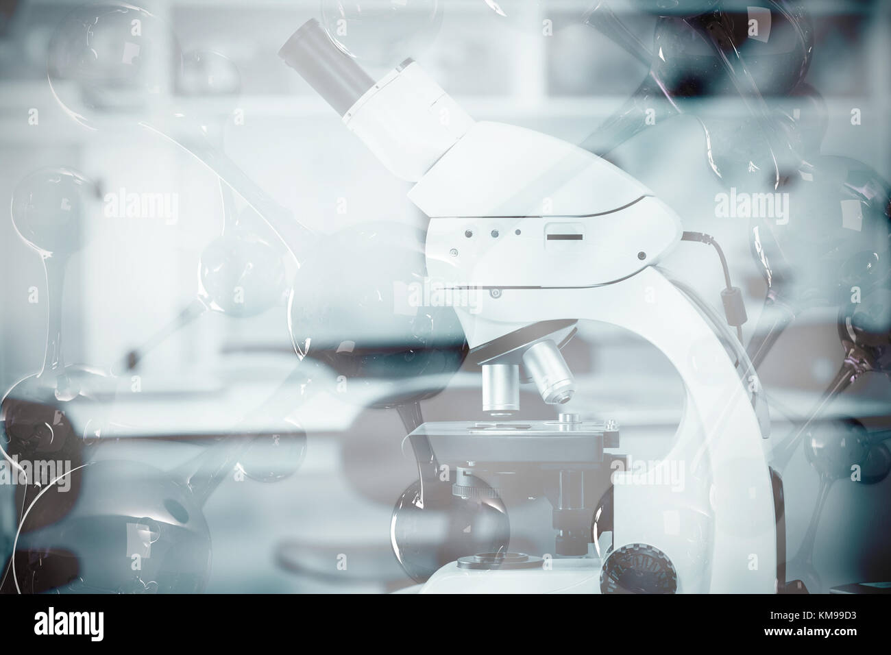 DNA structure against microscope in laboratory Stock Photo - Alamy