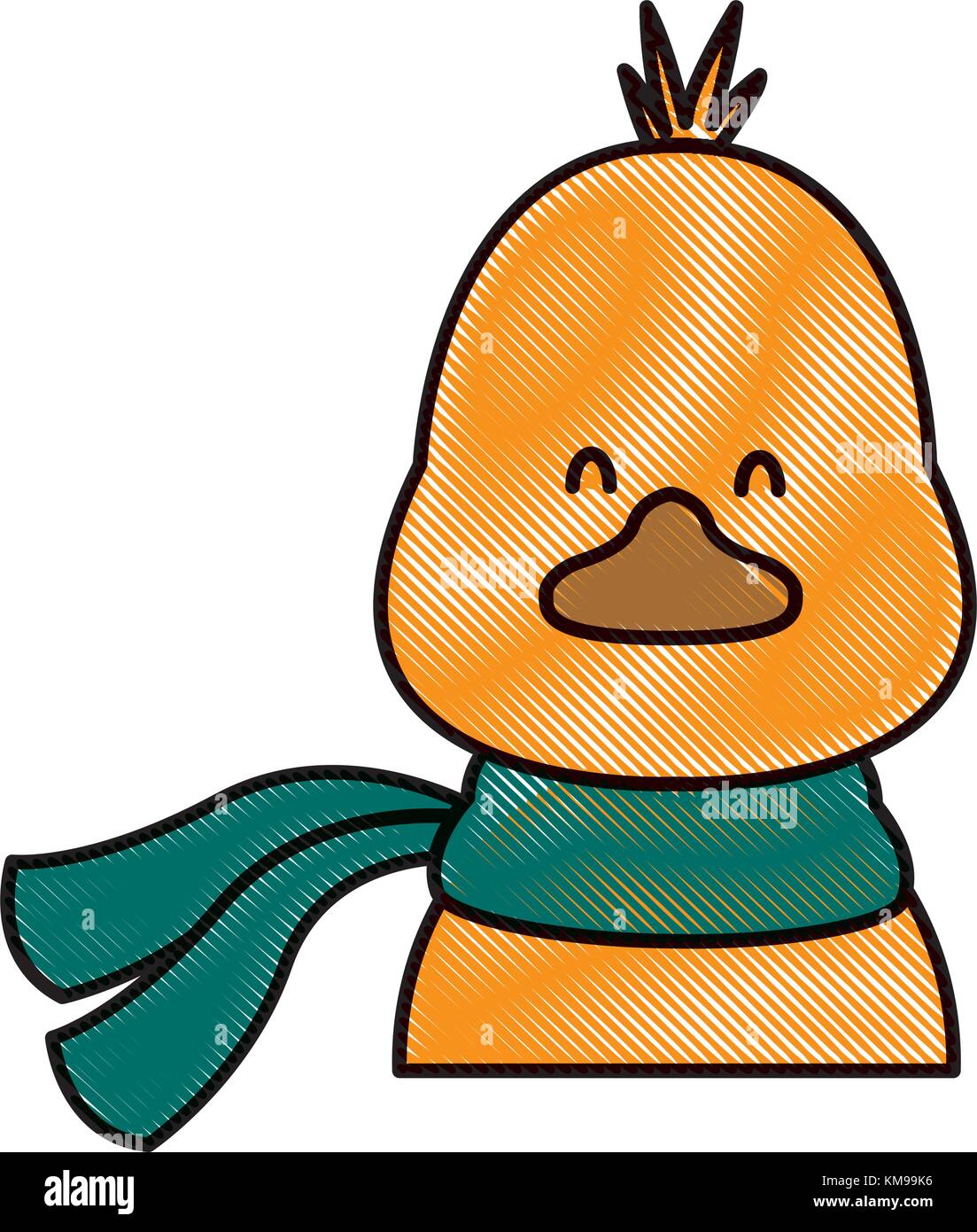 Cute bird with scarf cartoon Stock Vector Image & Art - Alamy