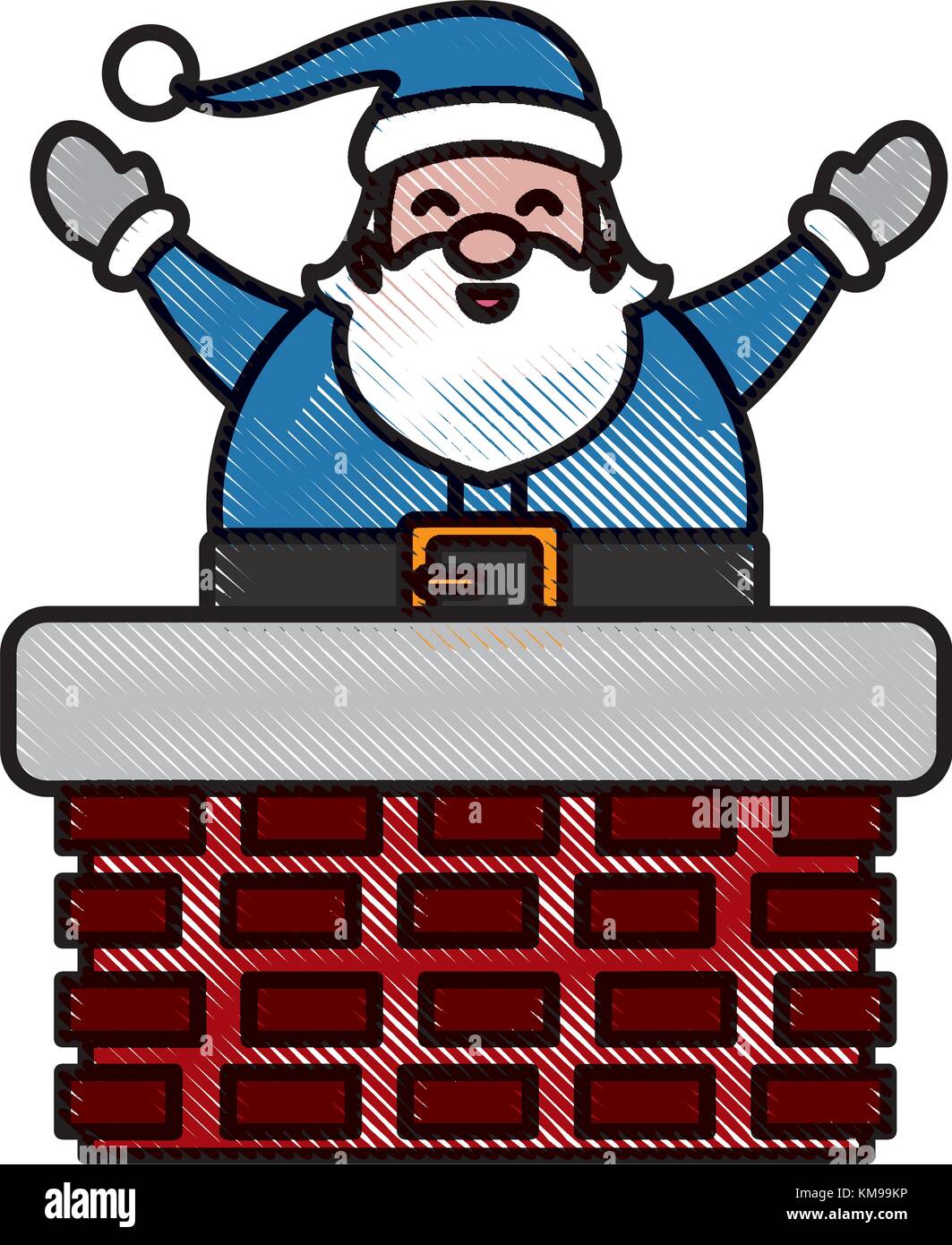 Santa in chimney Stock Vector Image & Art - Alamy