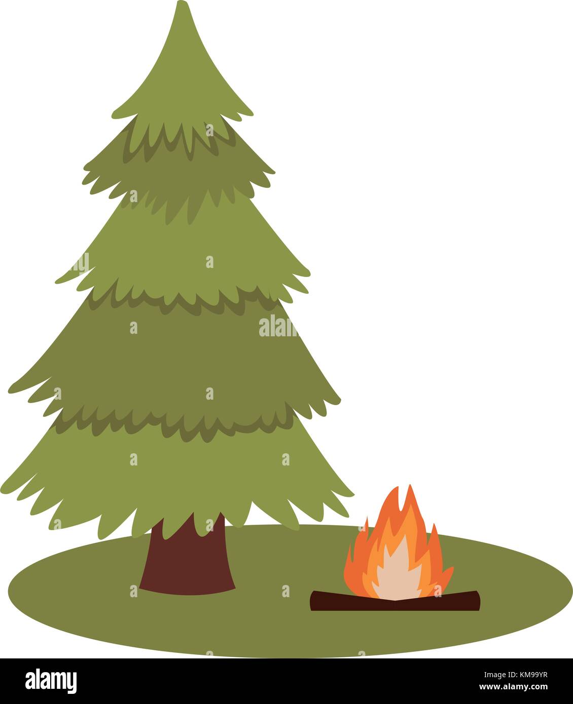 Tree pine and bonfire Stock Vector Image & Art - Alamy