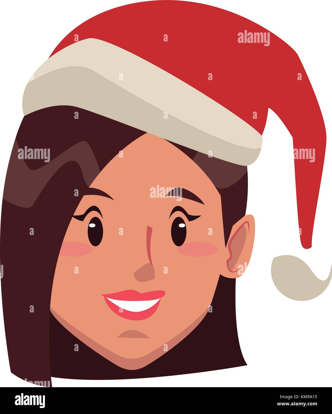 wOman face with christmas hat Stock Vector Image & Art - Alamy